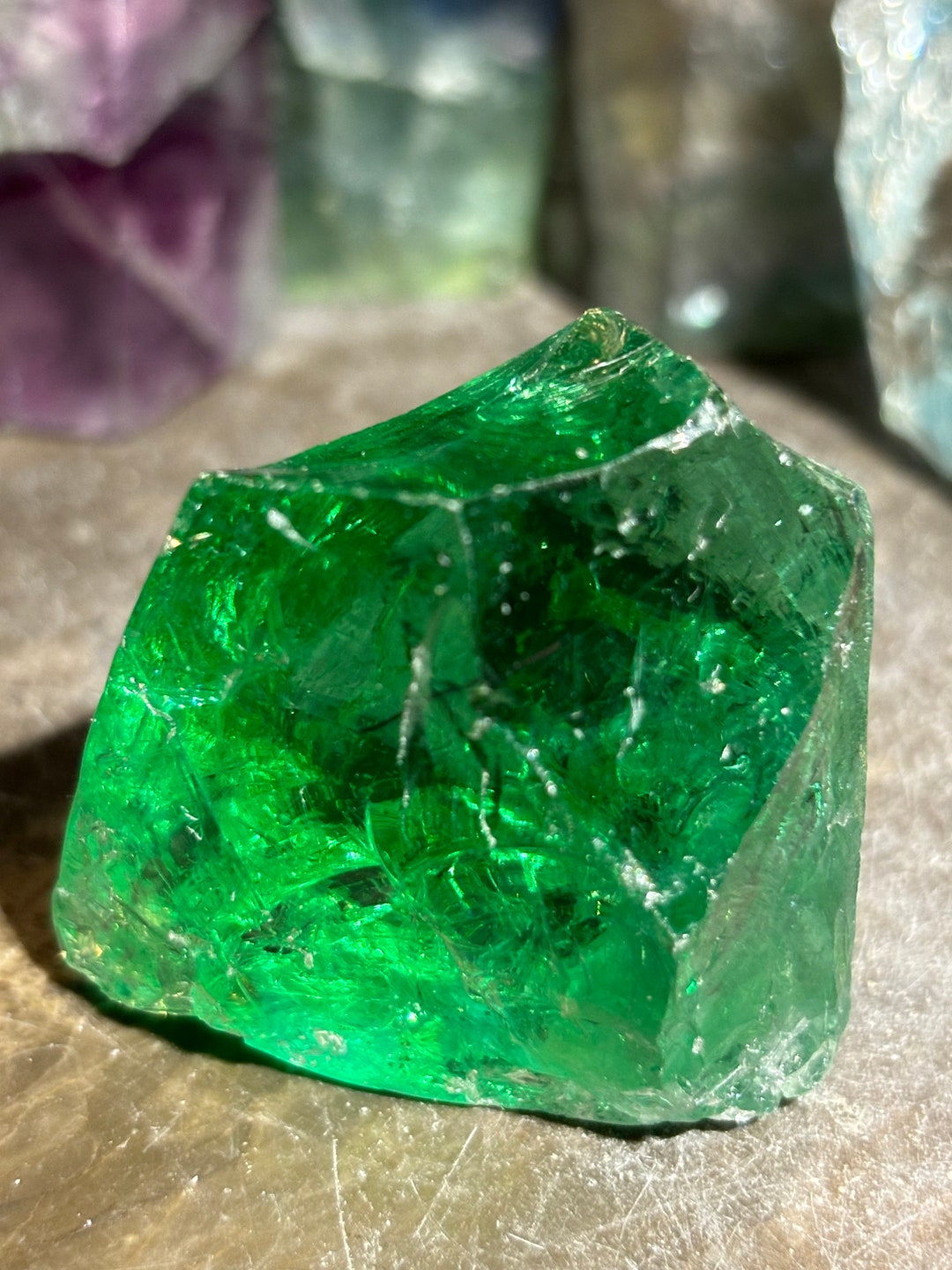 Eternal Spring Andara Crystal 64 Grams - Palm Stone With Ice - Etsy