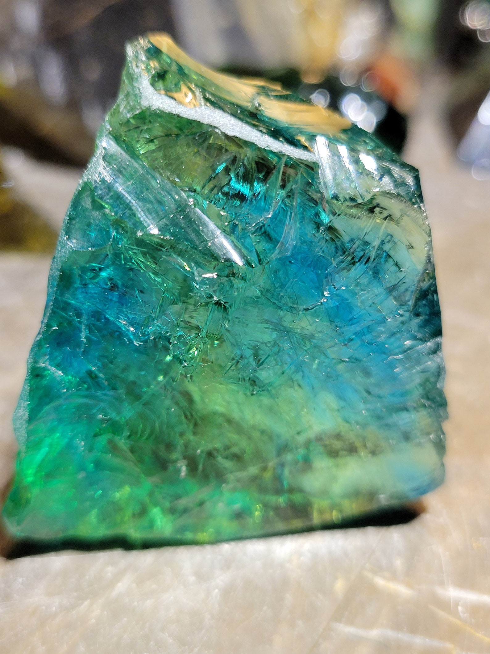Gem Bi-color Banded Eternal Spring/electric Blue Andara Crystal 74 ...