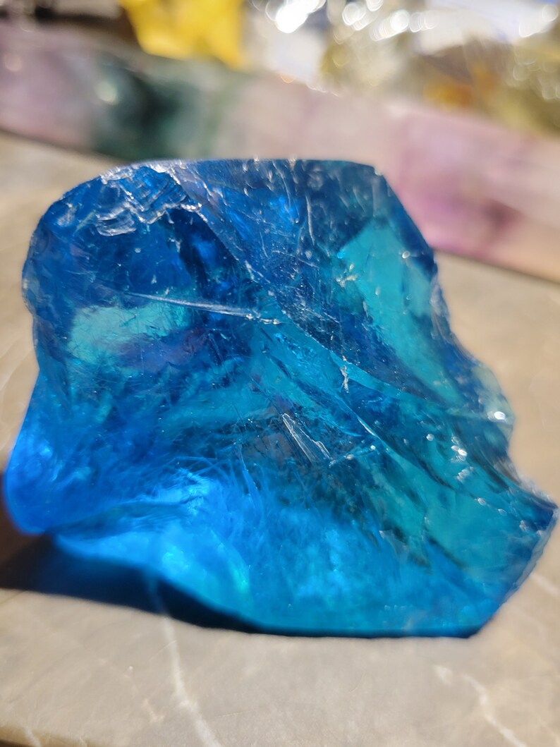 Gem Electric Blue With Azure Elysium Andara Crystal 119 Grams - Etsy