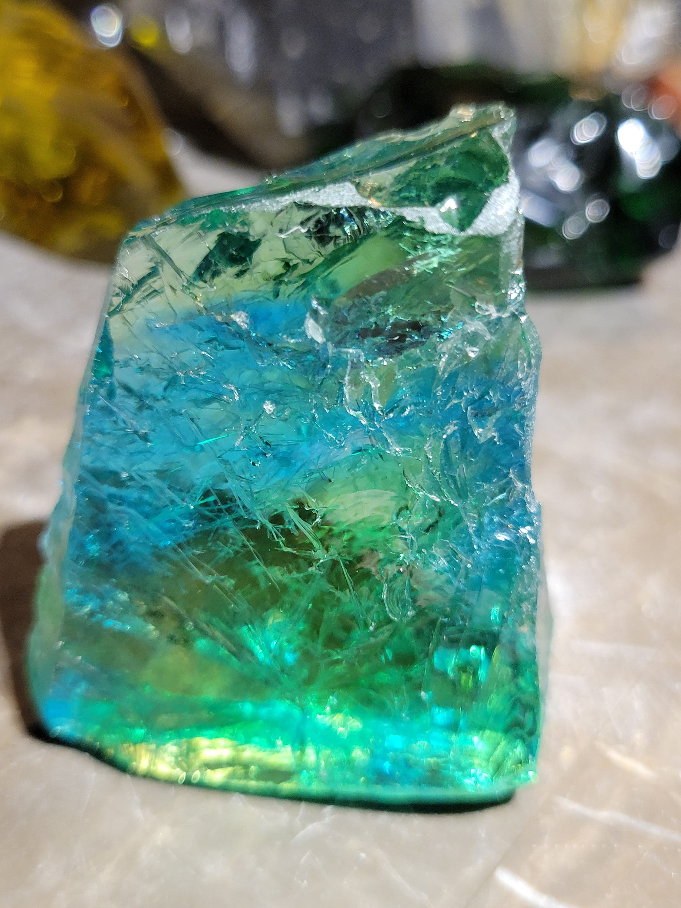 Gem Bi-color Banded Eternal Spring/electric Blue Andara Crystal 74 ...