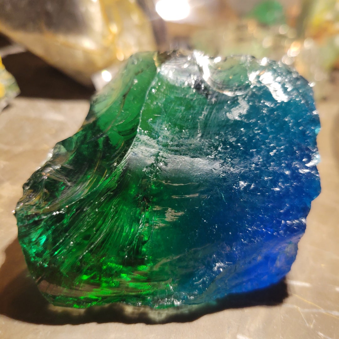 Bi-color Electric Blue/emerald Shift Andara Crystal 184 Grams - Etsy