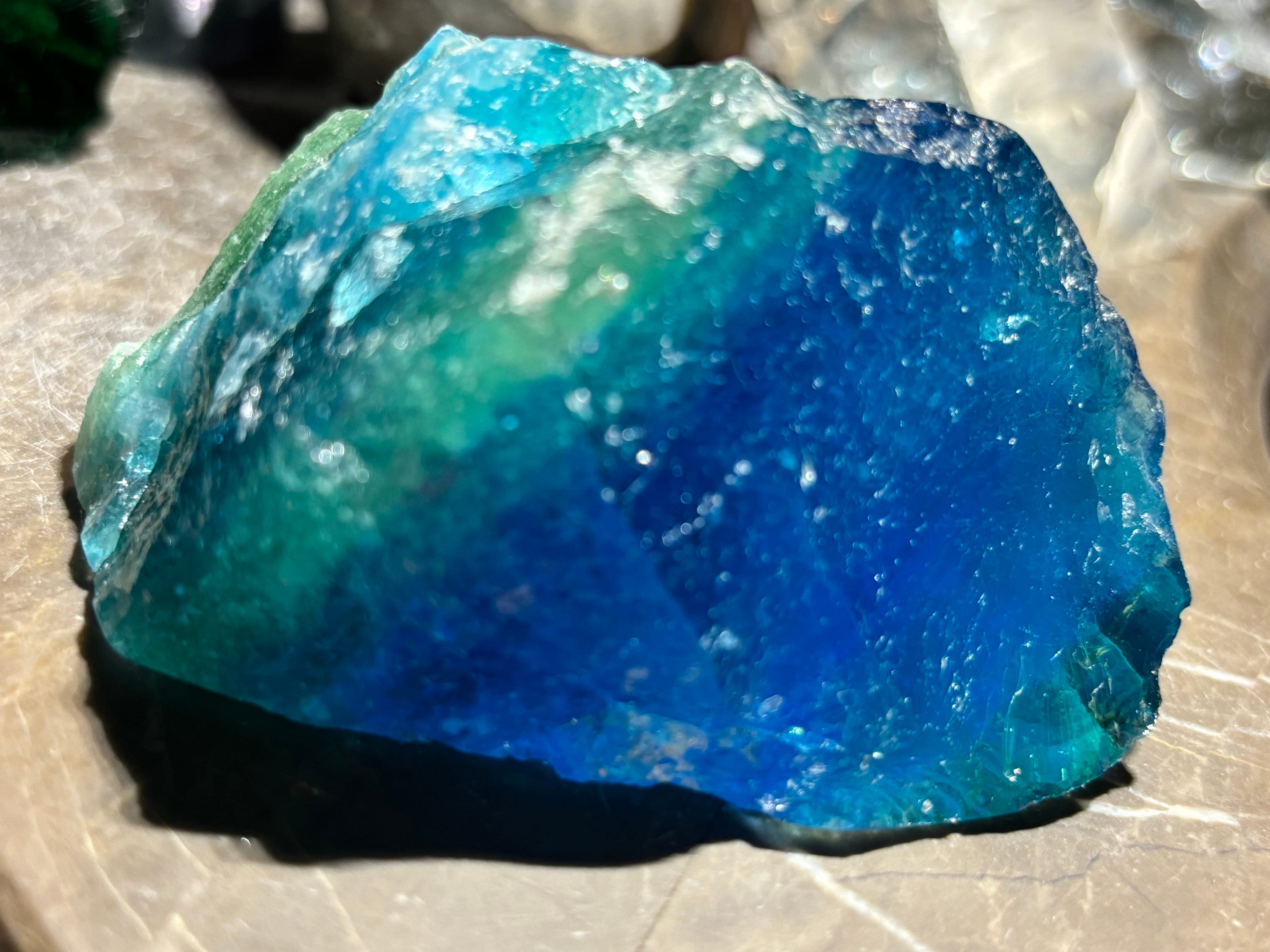 Icy Tri-color Electric Blue/aqua Serenity/celestial Mint Andara Crystal ...