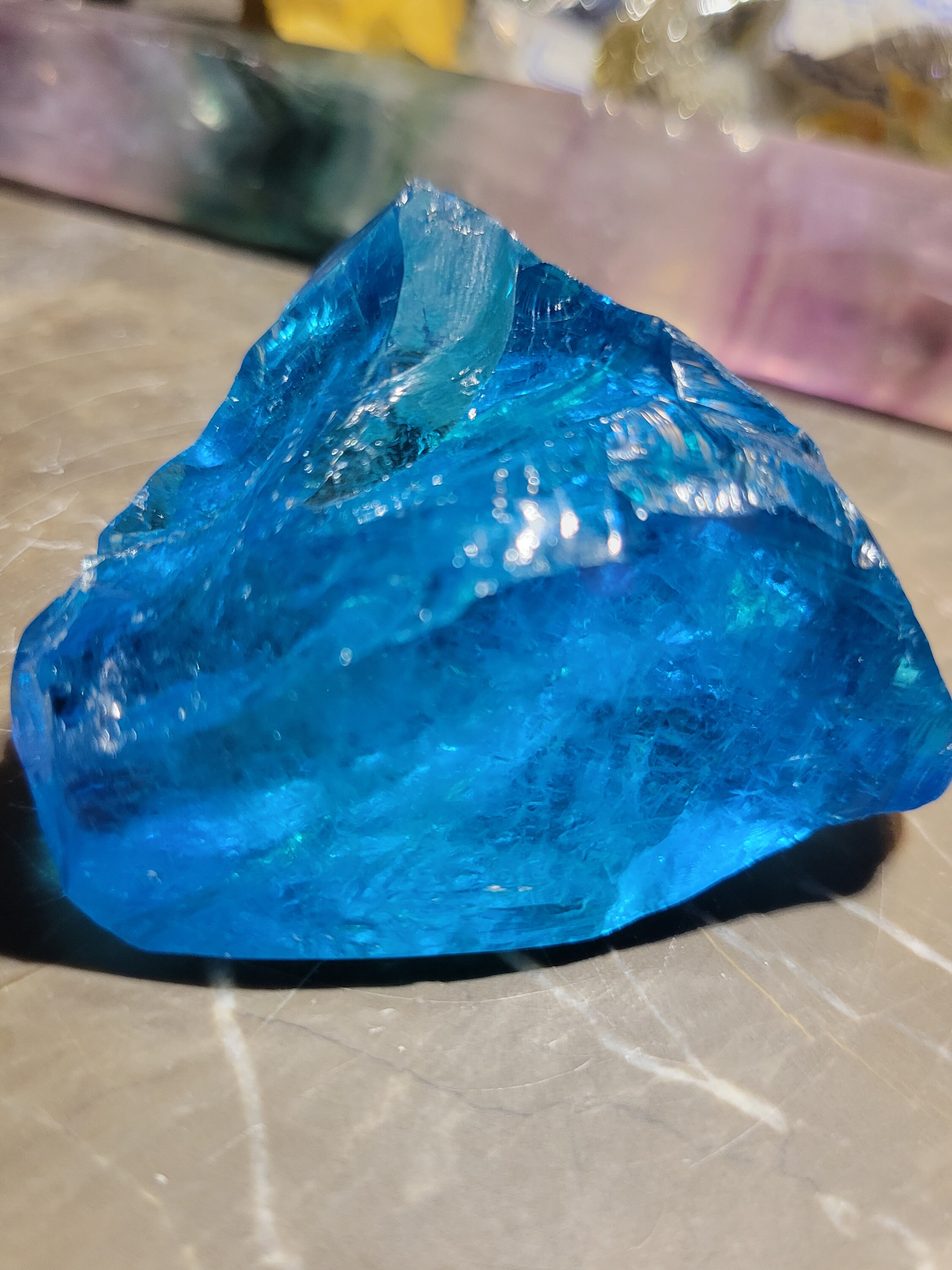 Gem Electric Blue With Azure Elysium Andara Crystal 119 Grams - Etsy