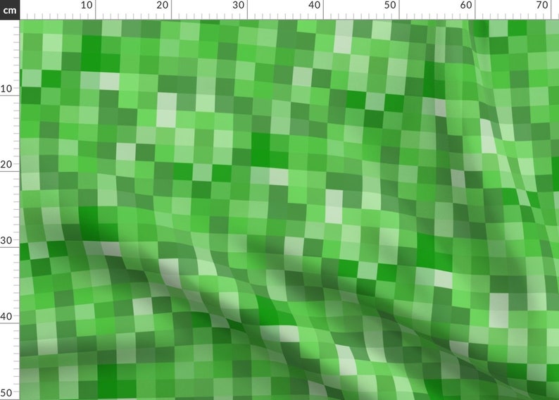 Green Pixels Fabric Pixel Party / Green by | Etsy