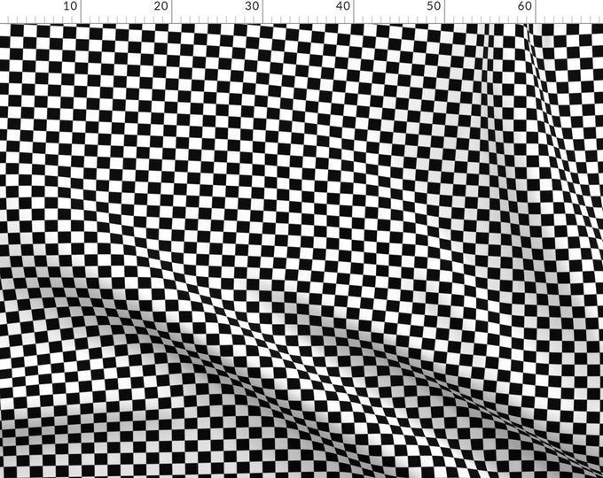 Black and White Checks Fabric Checkered Inspiration by Karenharveycox ...