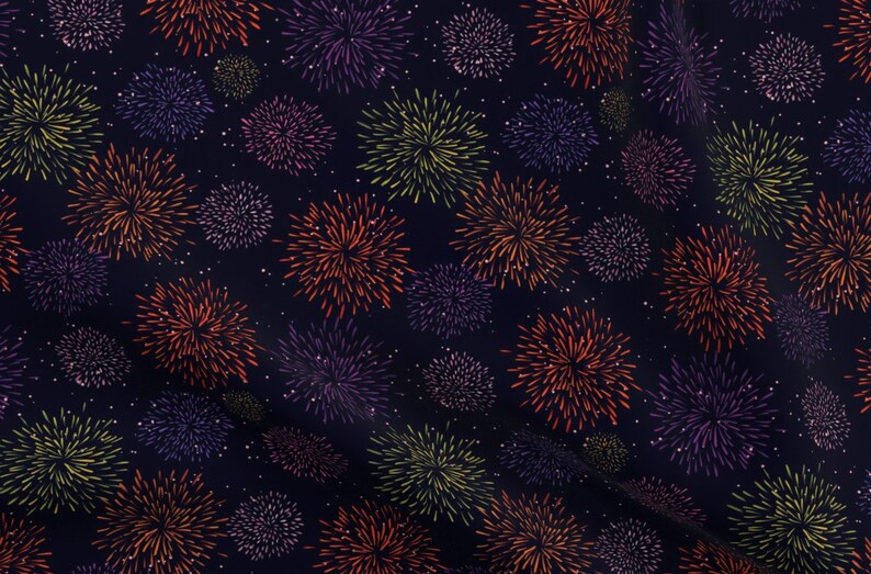 Firework Fabric Fireworks in Bloom by Ceciliamok Fireworks | Etsy