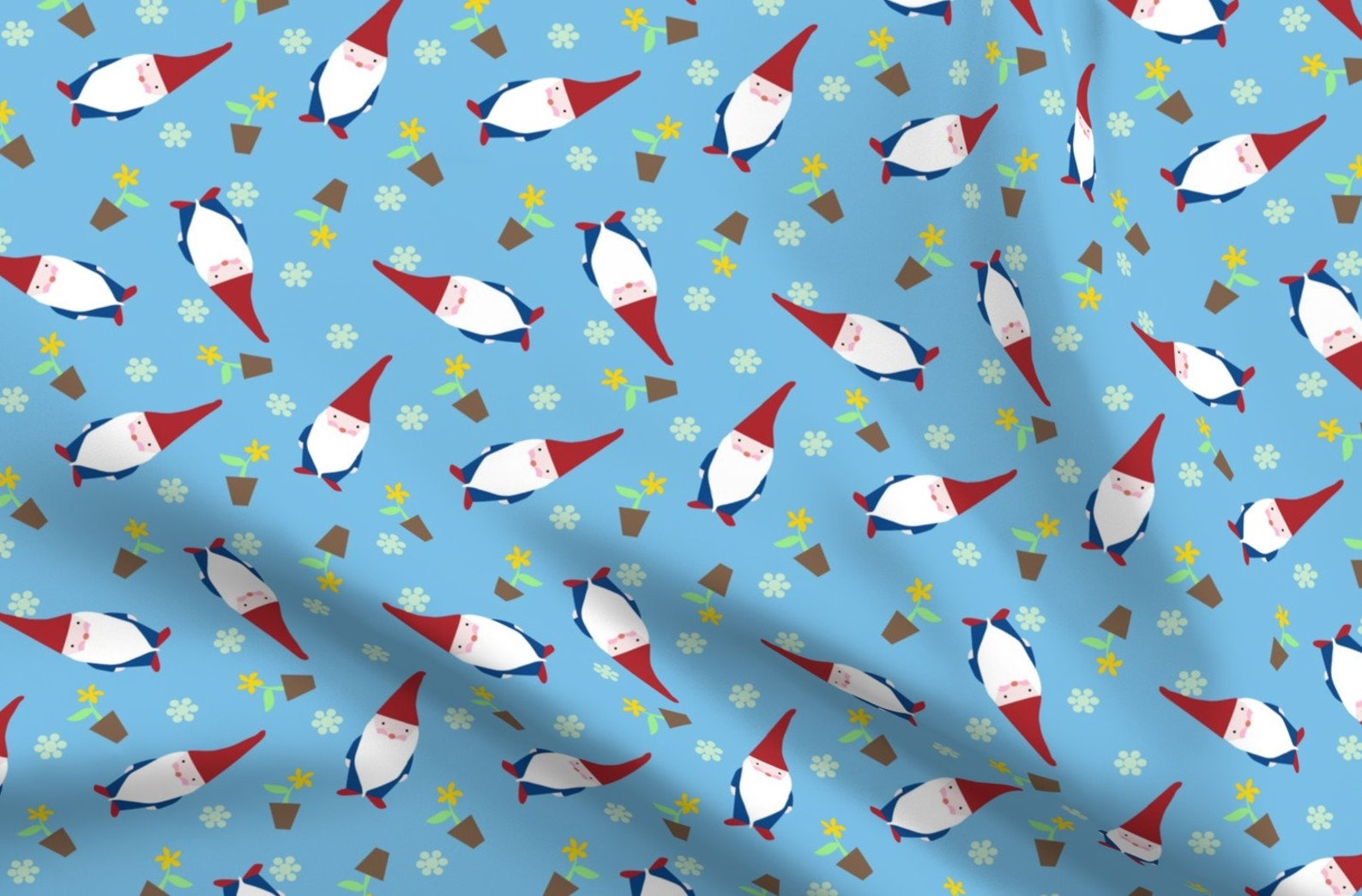 Garden Gnomes Fabric Gnome Sweet Gnome By CooperCraft | Etsy