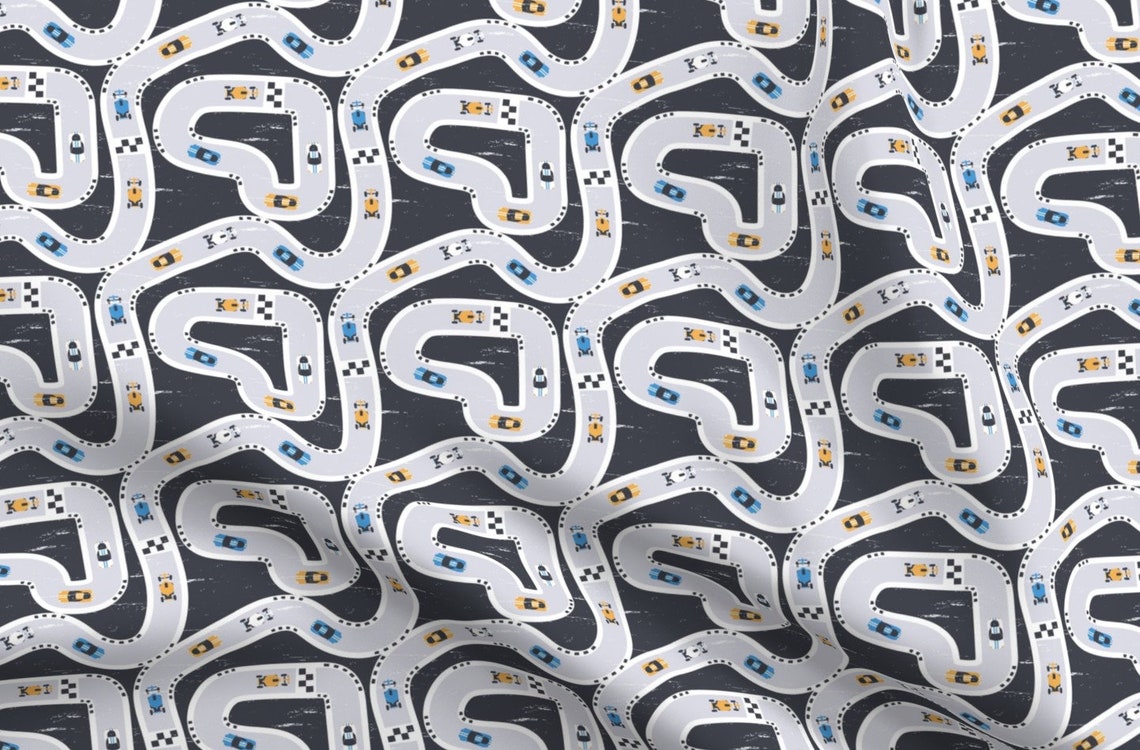 Race Car Fabric Track by Innamoreva Race Track Boys | Etsy