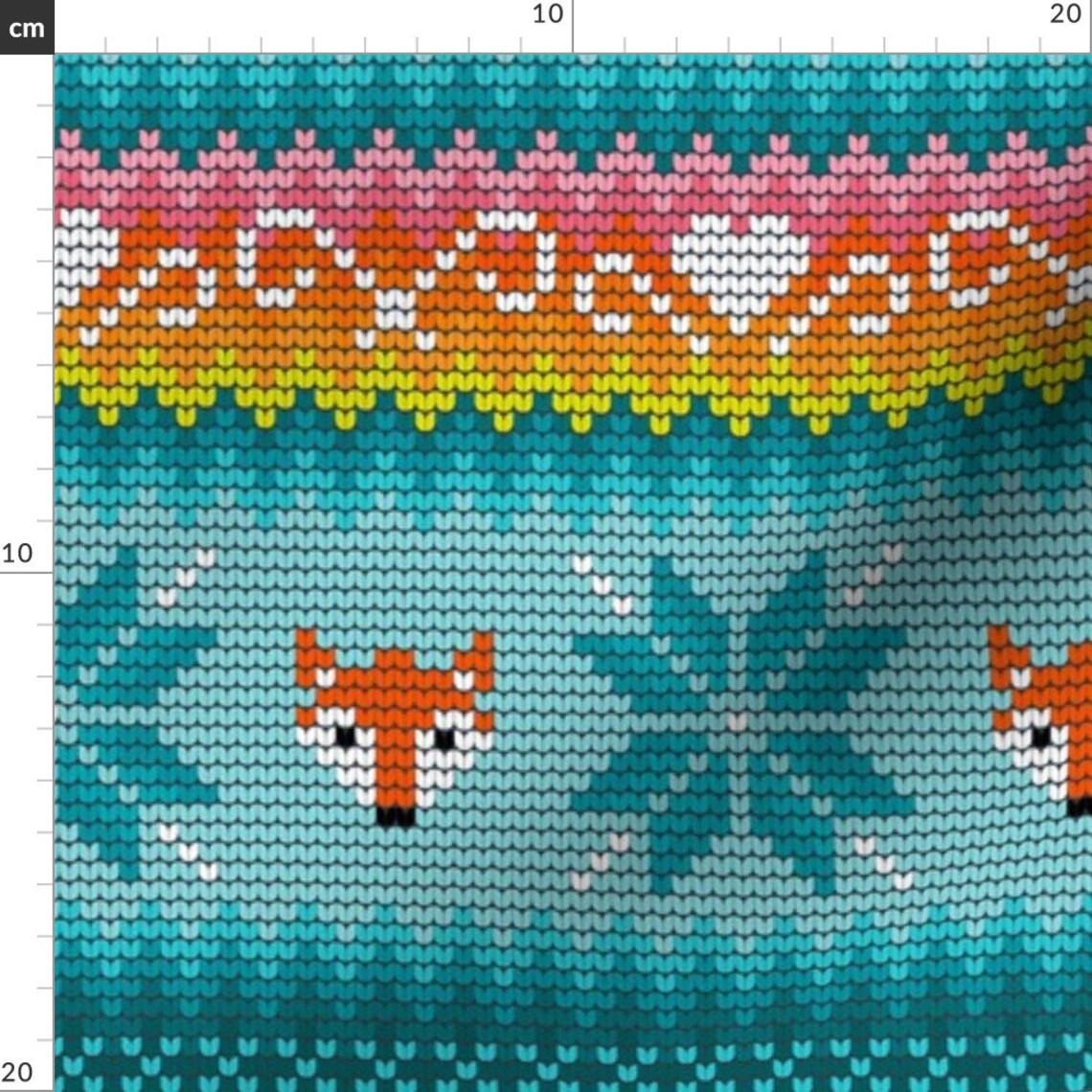Animal Sweater Fair Isle Fabric Fair Isle Knitted Forest by | Etsy