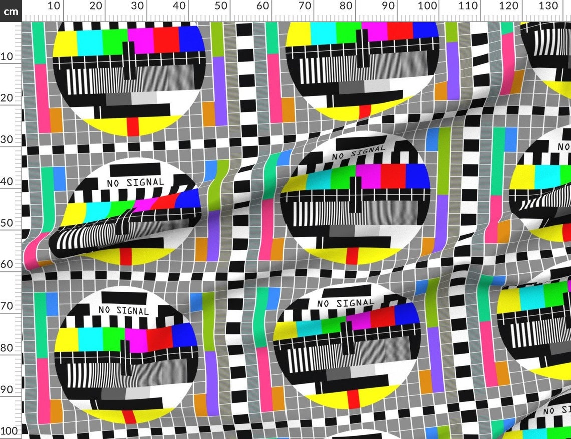 Tv Test Cards Fabric Television Test Cards Rainbow Signals | Etsy