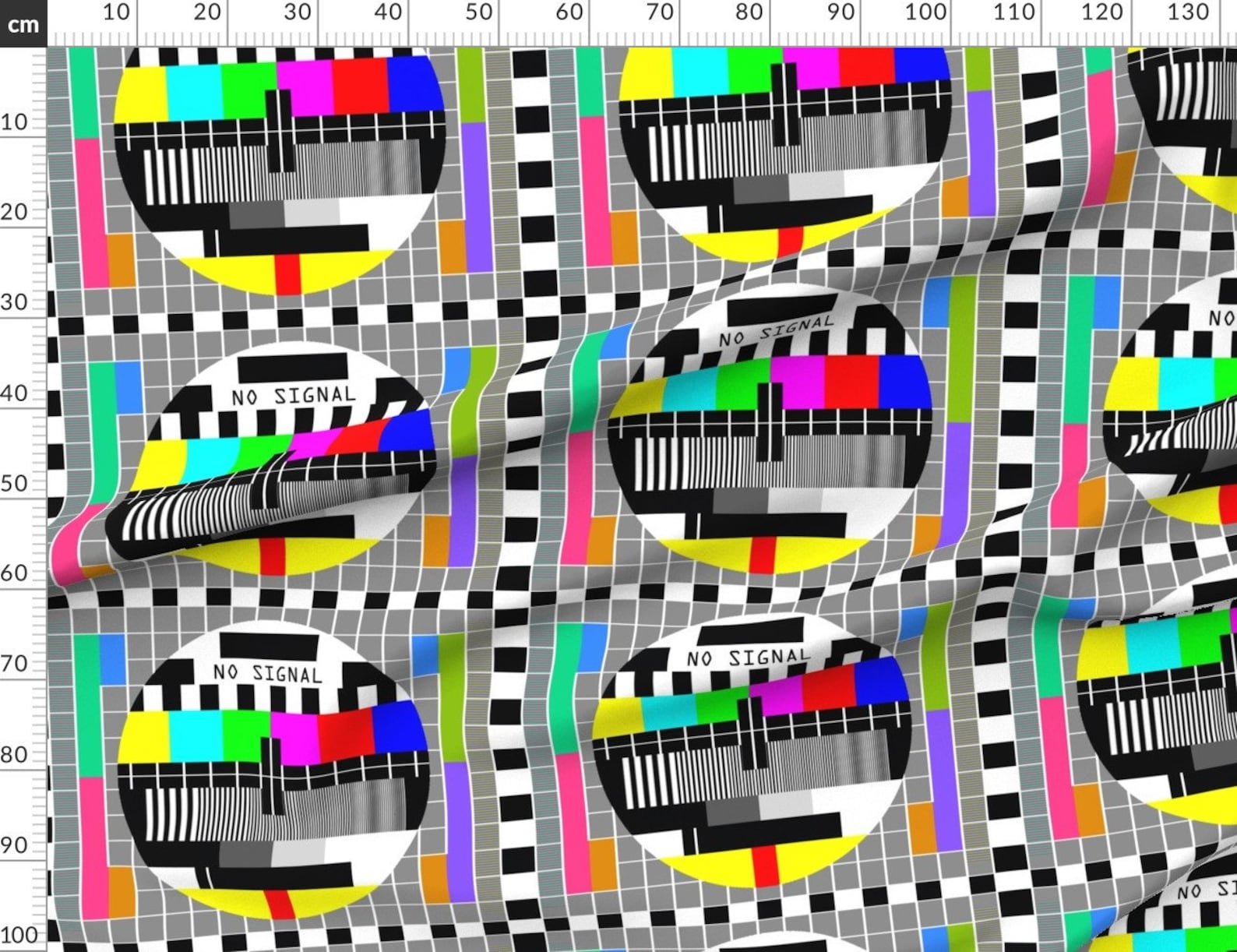 Tv Test Cards Fabric Television Test Cards Rainbow Signals | Etsy