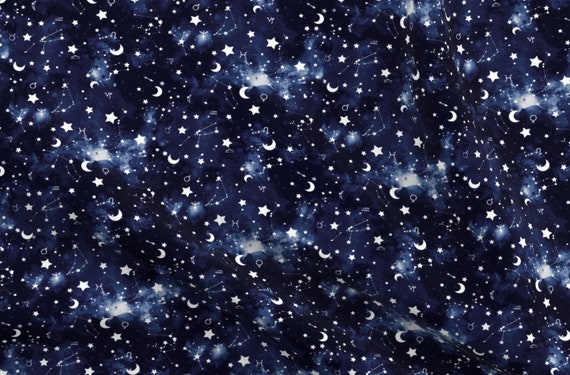 Curtain Fabric Drape Fabric Zodiac Star Print Fabric for Upholstery ...