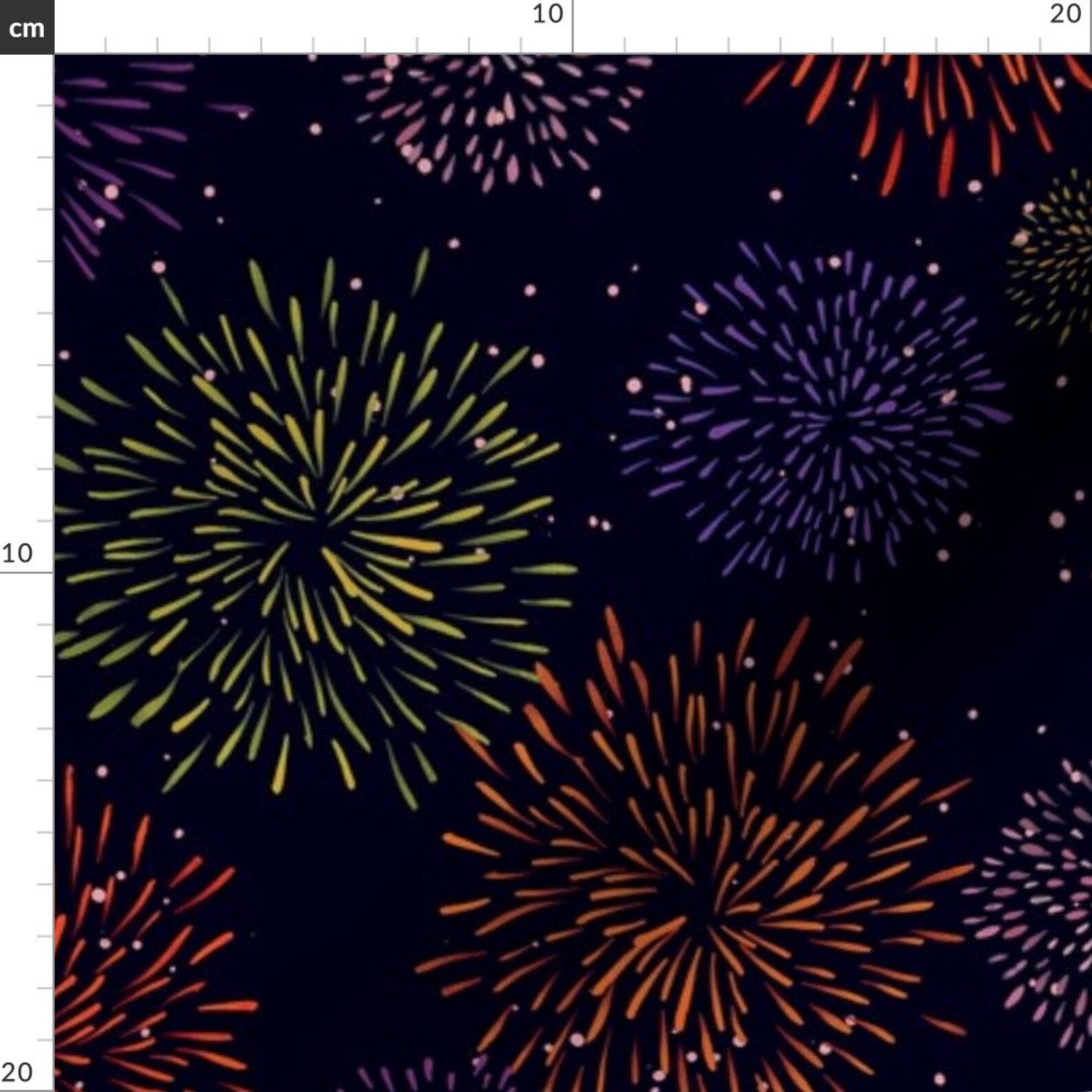 Firework Fabric Fireworks in Bloom by Ceciliamok Fireworks | Etsy