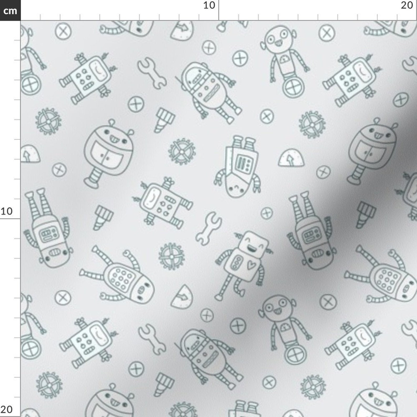 Robot Fabric Robots Grey Color By Kostolom3000 Robot Kids | Etsy