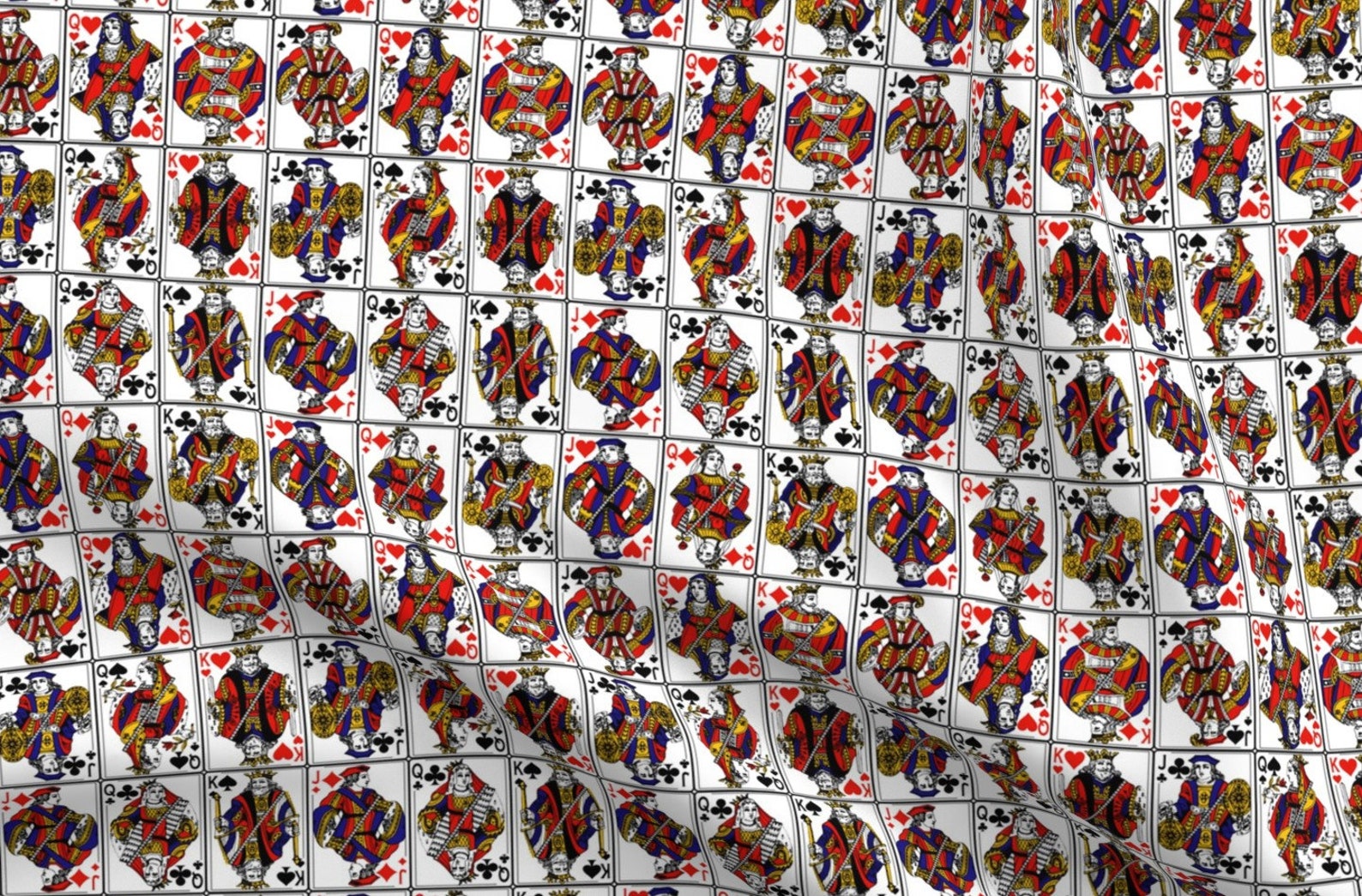 Playing Cards Fabric Royals by Thin Line Textiles Playing | Etsy