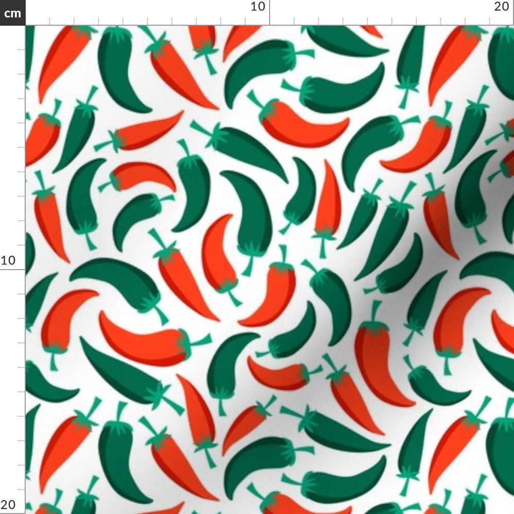 Chilli Fabric Chilli Pattern B-01 By Laura May Designs Red - Etsy