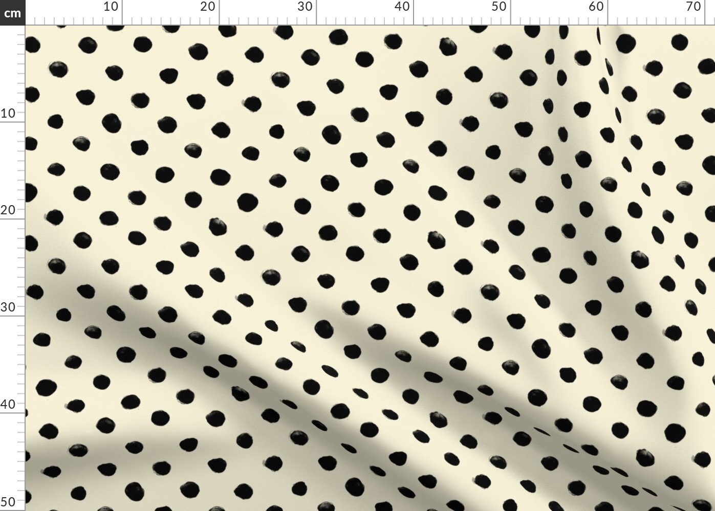 Black Cream Polka Dots Fabric Watercolor Polka Dot By | Etsy