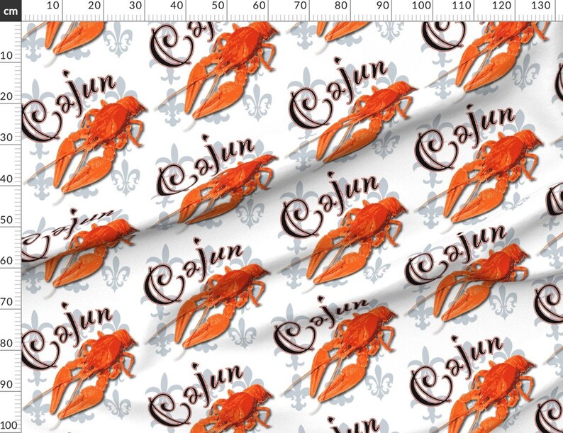 Crawfish Fabric Cajun Crawfish1 by Designbycristy Crawfish | Etsy