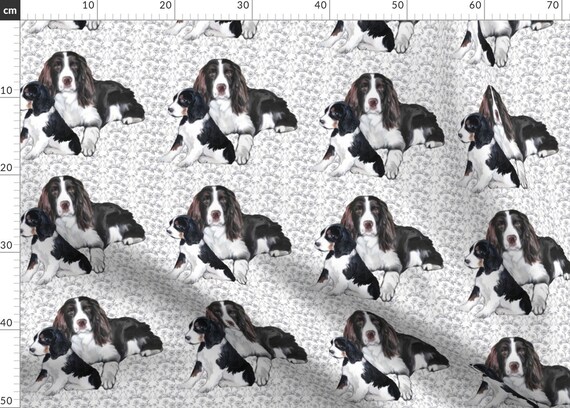 Spaniel Fabric Springer Spaniel Adult And Puppy By Dogdaze | Etsy