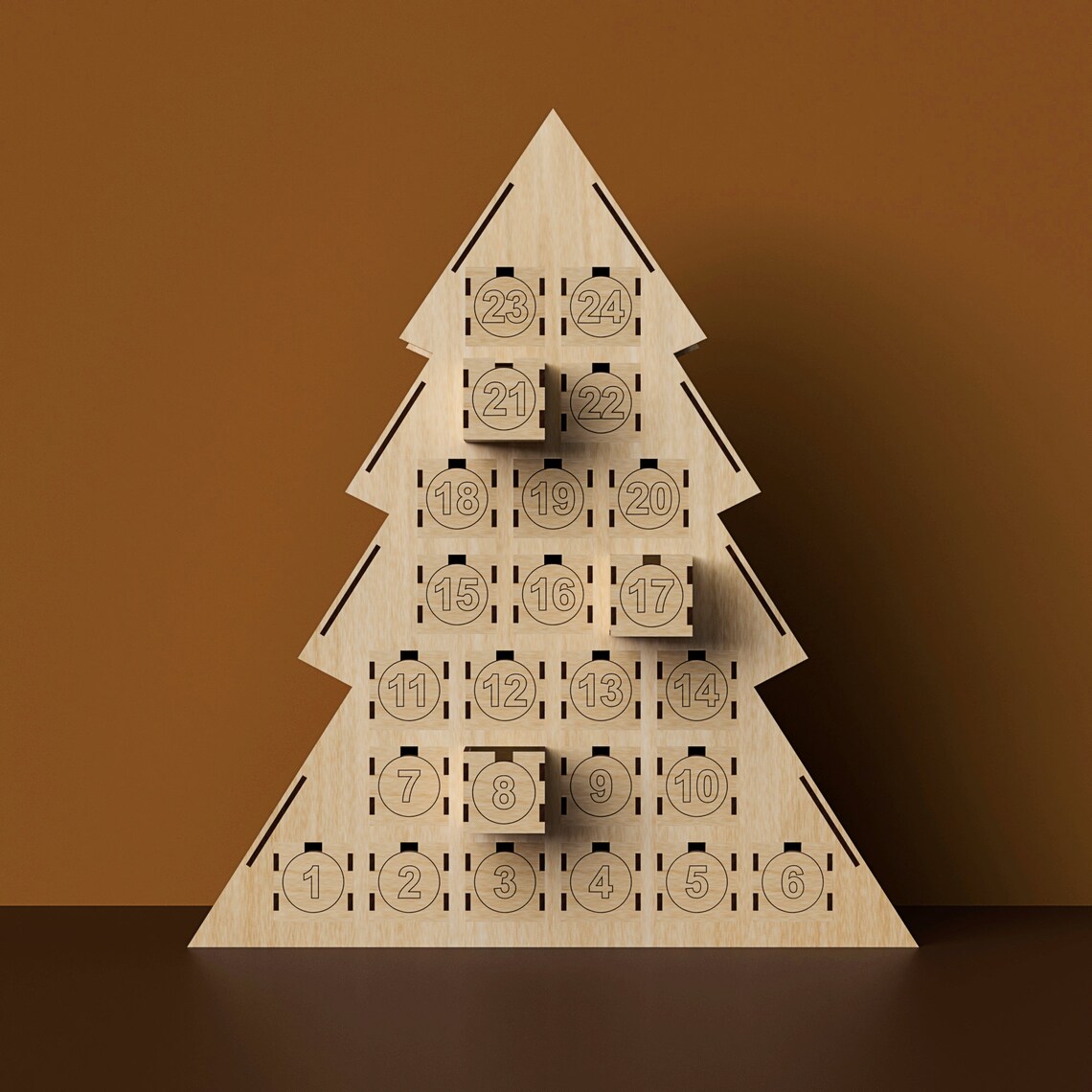 Christmas Tree Advent Calendar Laser Cut Files Cnc Router Plans DXF ...
