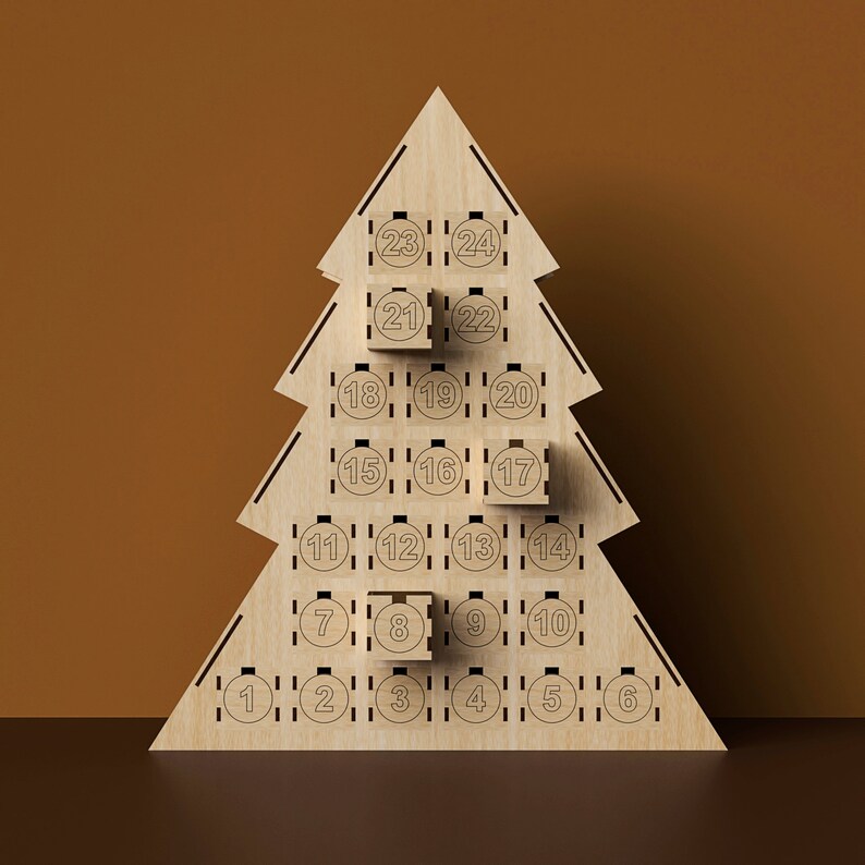 Christmas Tree Advent Calendar Laser Cut Files Cnc Router - Etsy