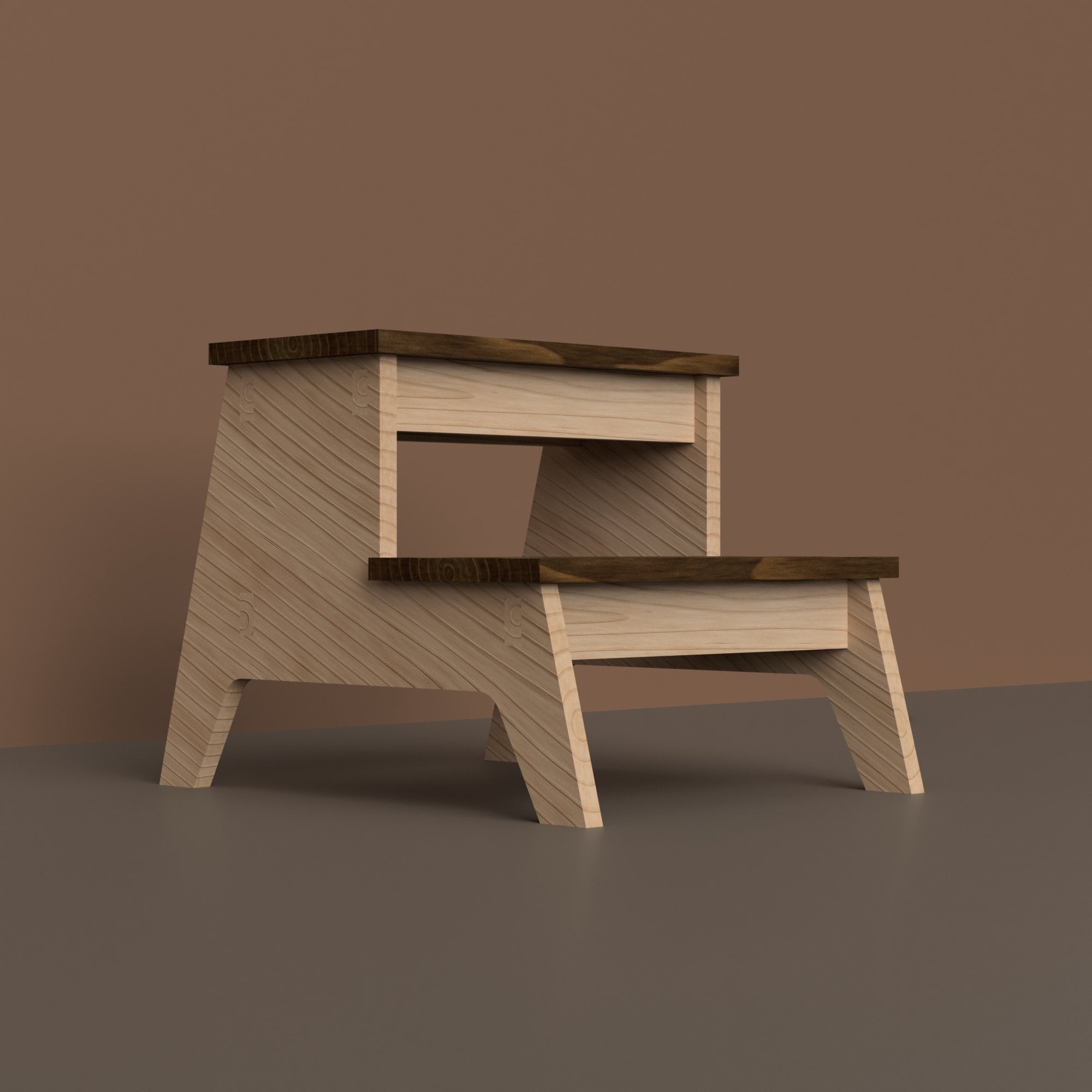 Step Stool Plywood Bench Laser Cut Files Cnc Router Plans DXF Project ...