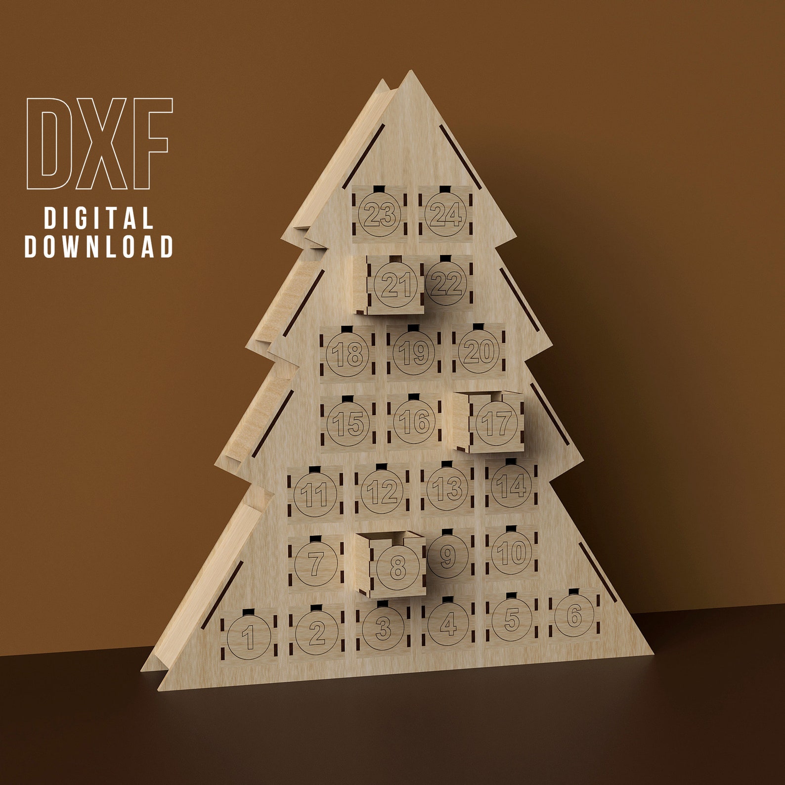 Christmas Tree Advent Calendar Laser Cut Files Cnc Router Plans DXF ...