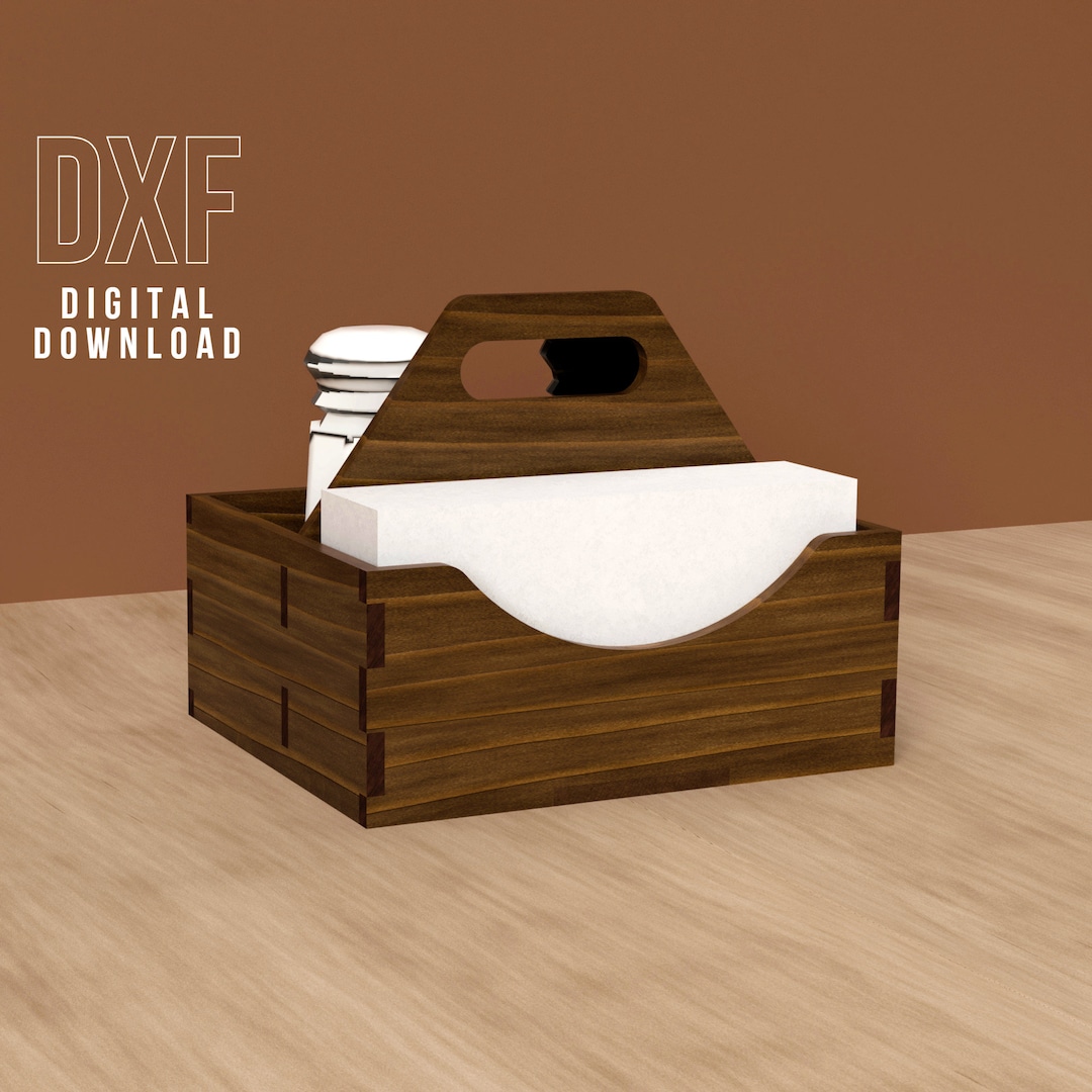 Napkin Holder Salt Pepper Caddy Laser Cut Files Cnc Router Plans DXF ...