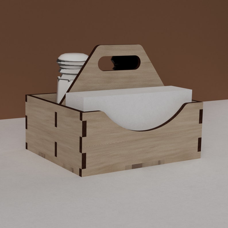 Napkin Holder Salt Pepper Caddy Laser Cut Files Cnc Router - Etsy
