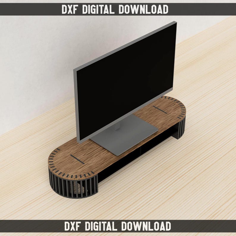 Monitor Stand Riser Shelf Laser Cut Files Cnc Router Plans DXF Project ...