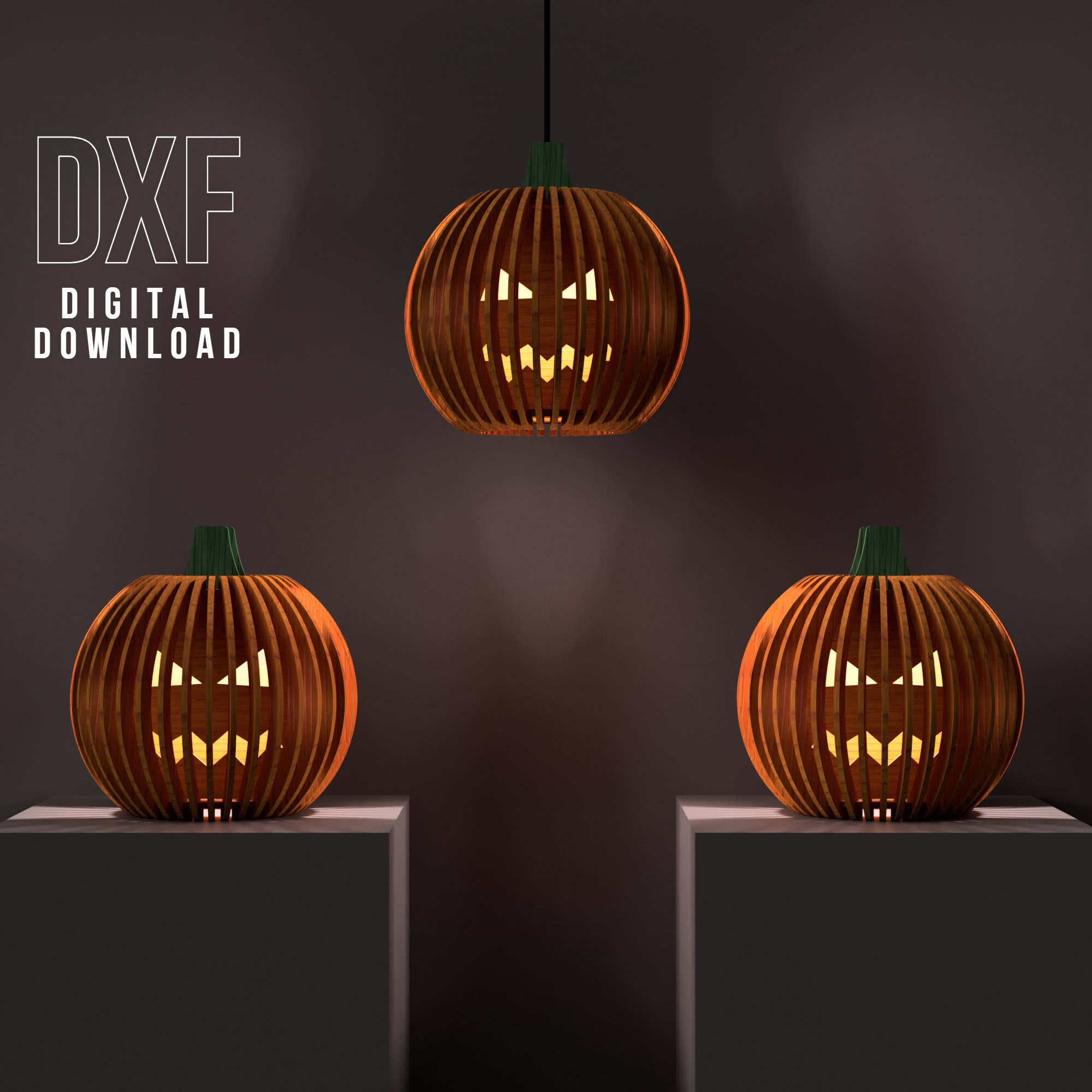 Halloween Pumpkin Plywood Lantern Laser Cut Files Cnc Router Plans DXF ...