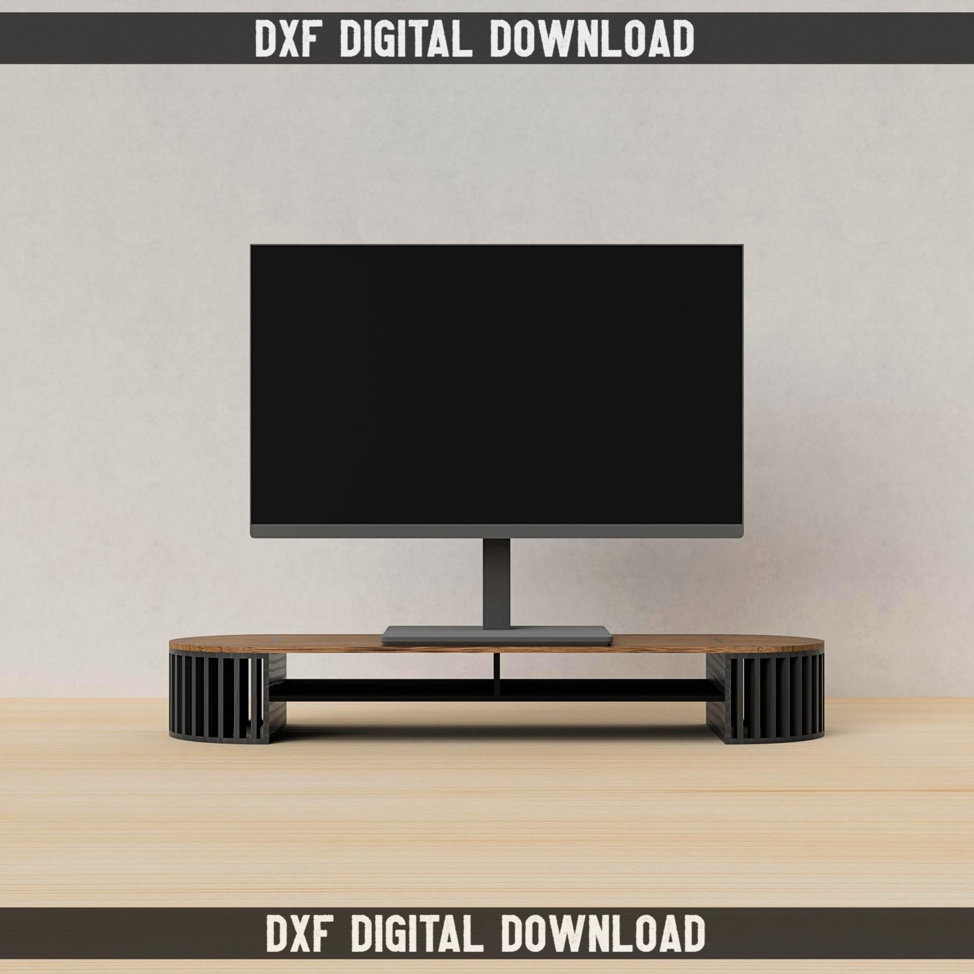 Monitor Stand Riser Shelf Laser Cut Files Cnc Router Plans DXF Project ...