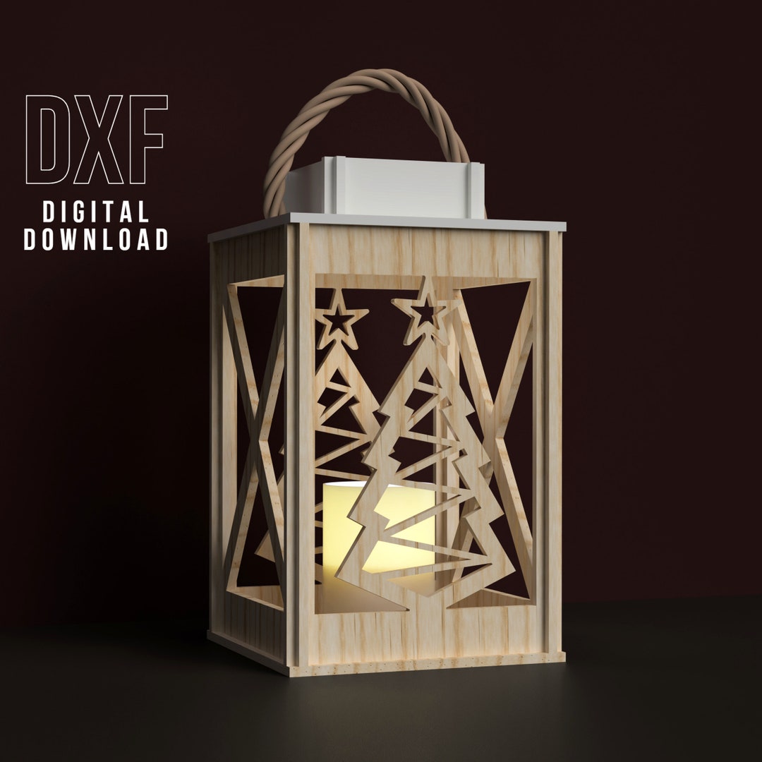 Christmas Tree Plywood Lantern Laser Cut Files Cnc Router Plans DXF ...