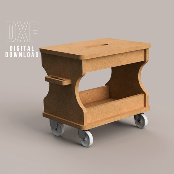 Rolling Work Seat Tool Box Laser Cut Files Cnc Router Plans DXF Project Etsy