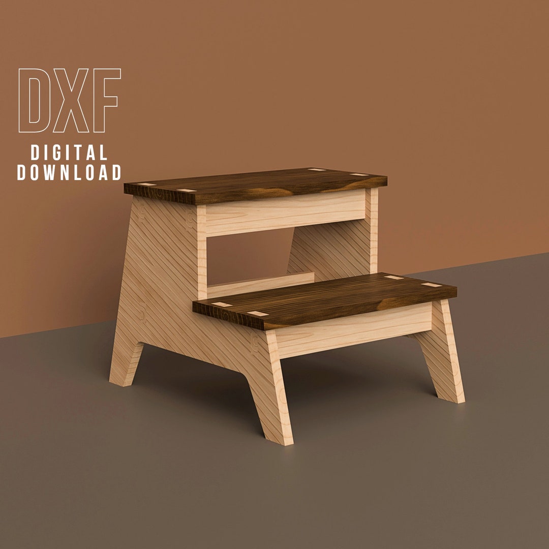 Step Stool Plywood Bench Laser Cut Files Cnc Router Plans DXF Project ...