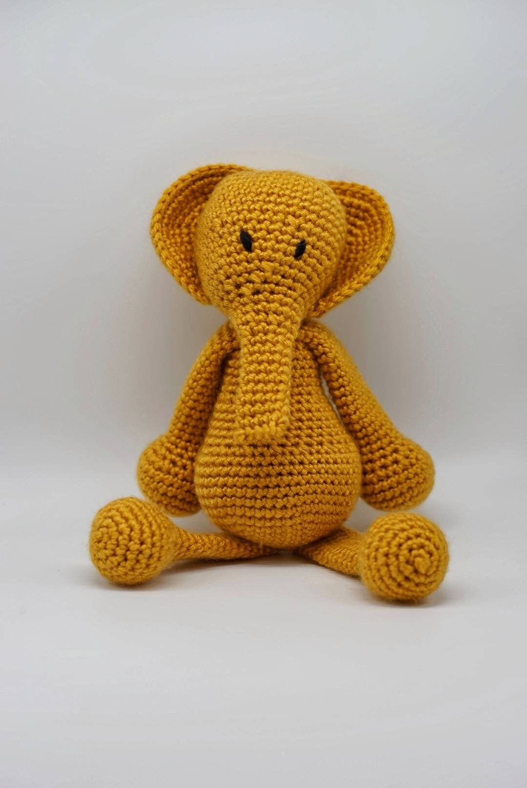 Crochet Elephant Handmade Mustard Elephant Mustard Baby Baby Shower ...