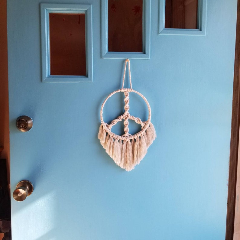 Made-to-order PEACE Macrame Door or Wall Hanger/wreath - Etsy