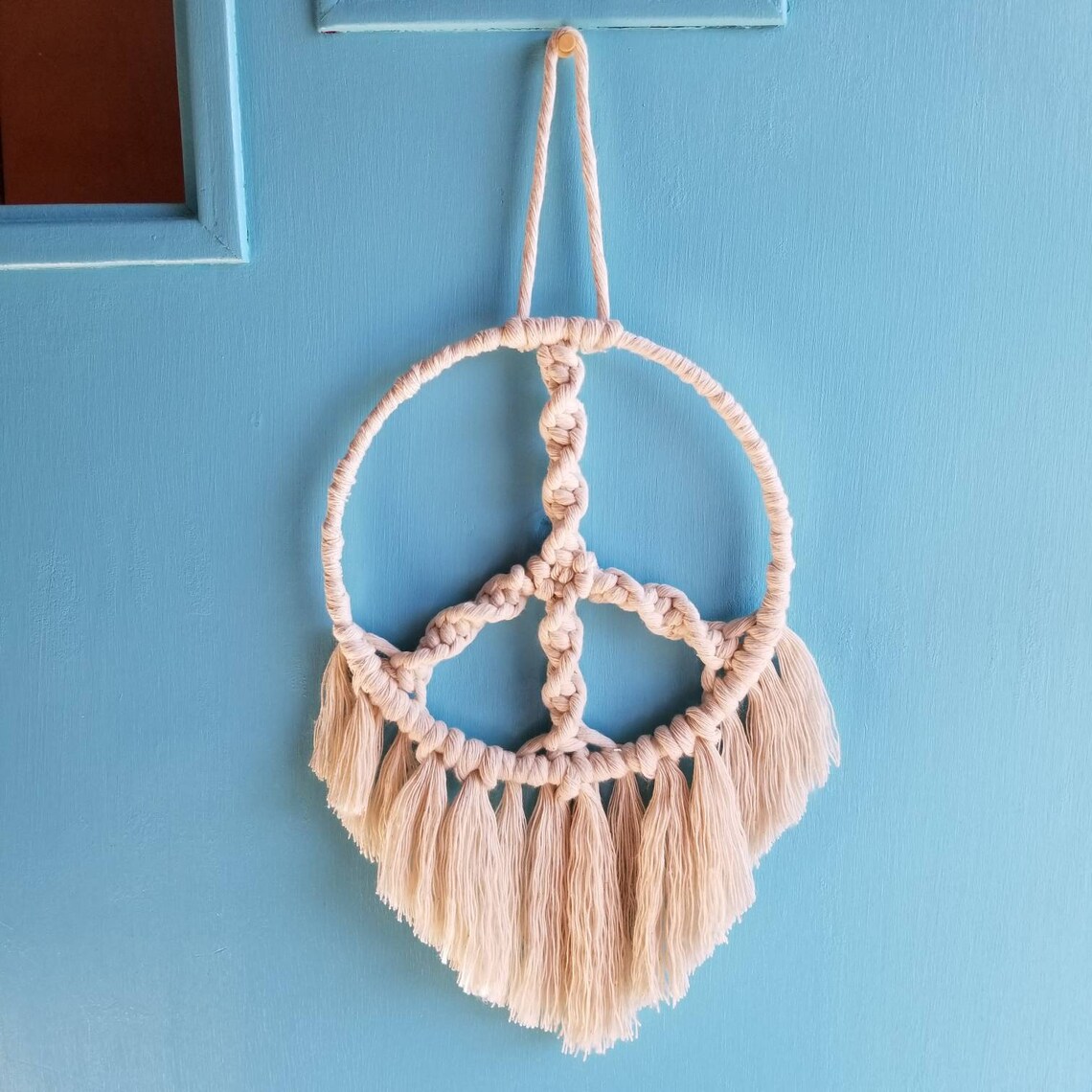 Made-to-order PEACE Macrame Door or Wall Hanger/wreath - Etsy