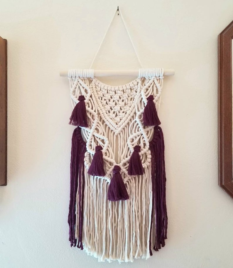 Macrame Wall Hanging on Wooden Dowel - Etsy