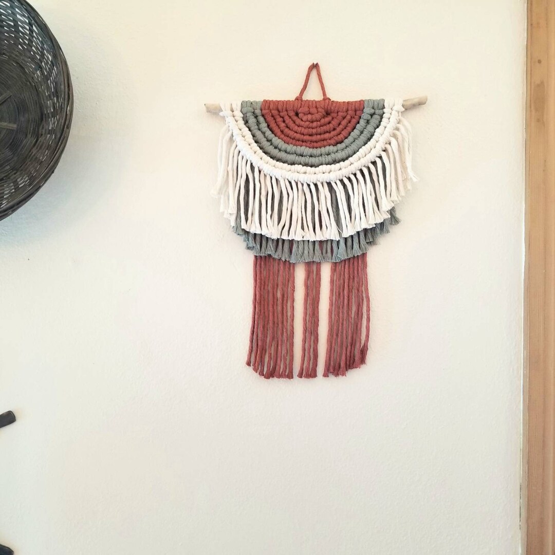 Tri-colored Semi-circle Macrame Wall Hanging - Custom and Made to Order ...