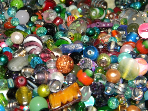 New 1/2 POUND Glass mixed colors & shaped beads lot 6mm-22mm | Etsy