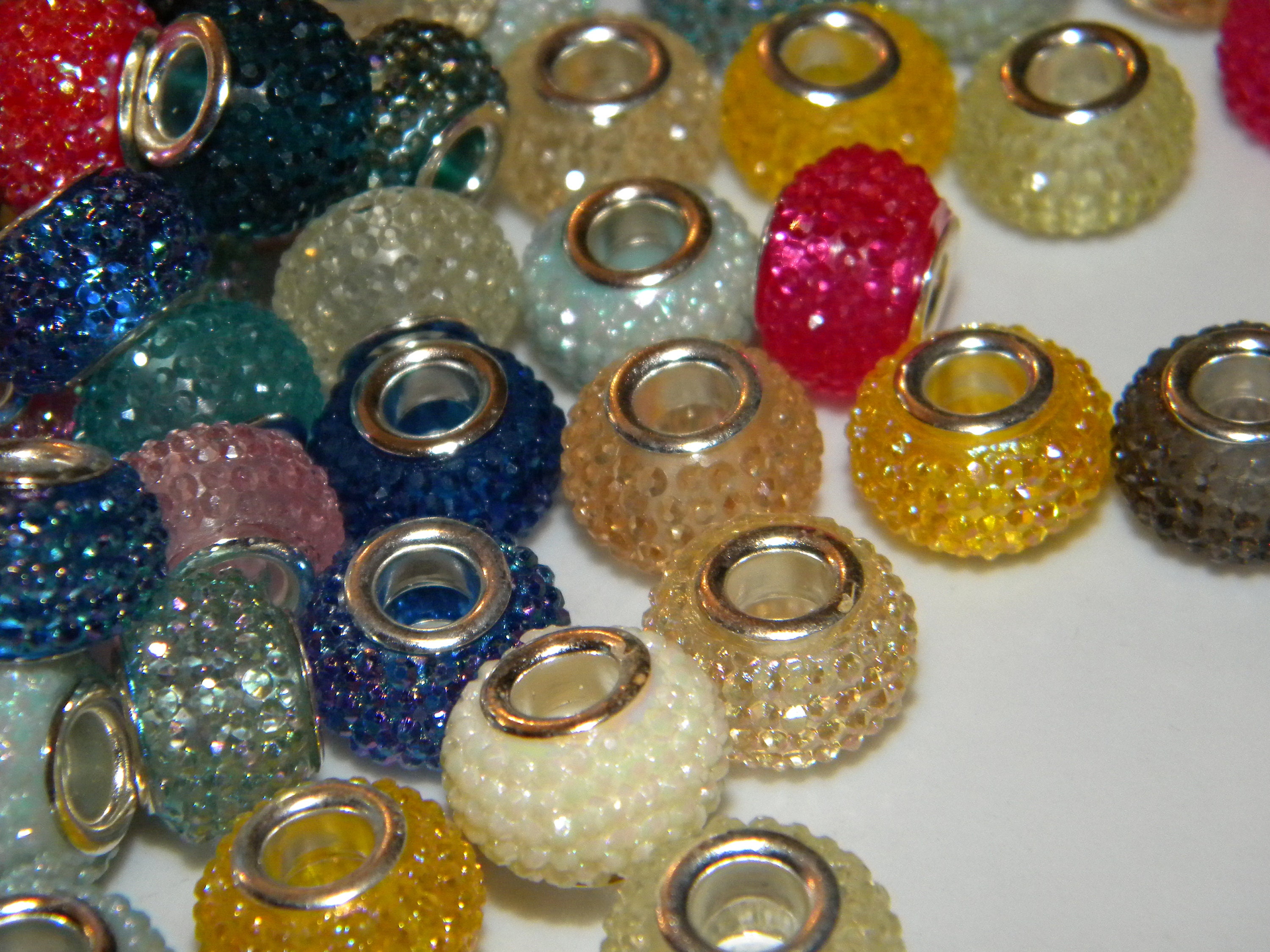 NEW 20/pc Large Hole Bumpy Dots European Beads Lot Mixed | Etsy