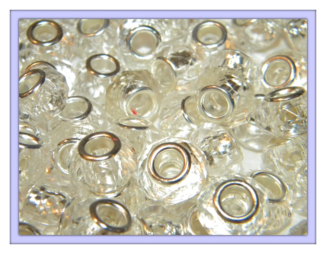 New 20/pc GLASS 14mm Crystal Clear Color Faceted European Beads Lot ...