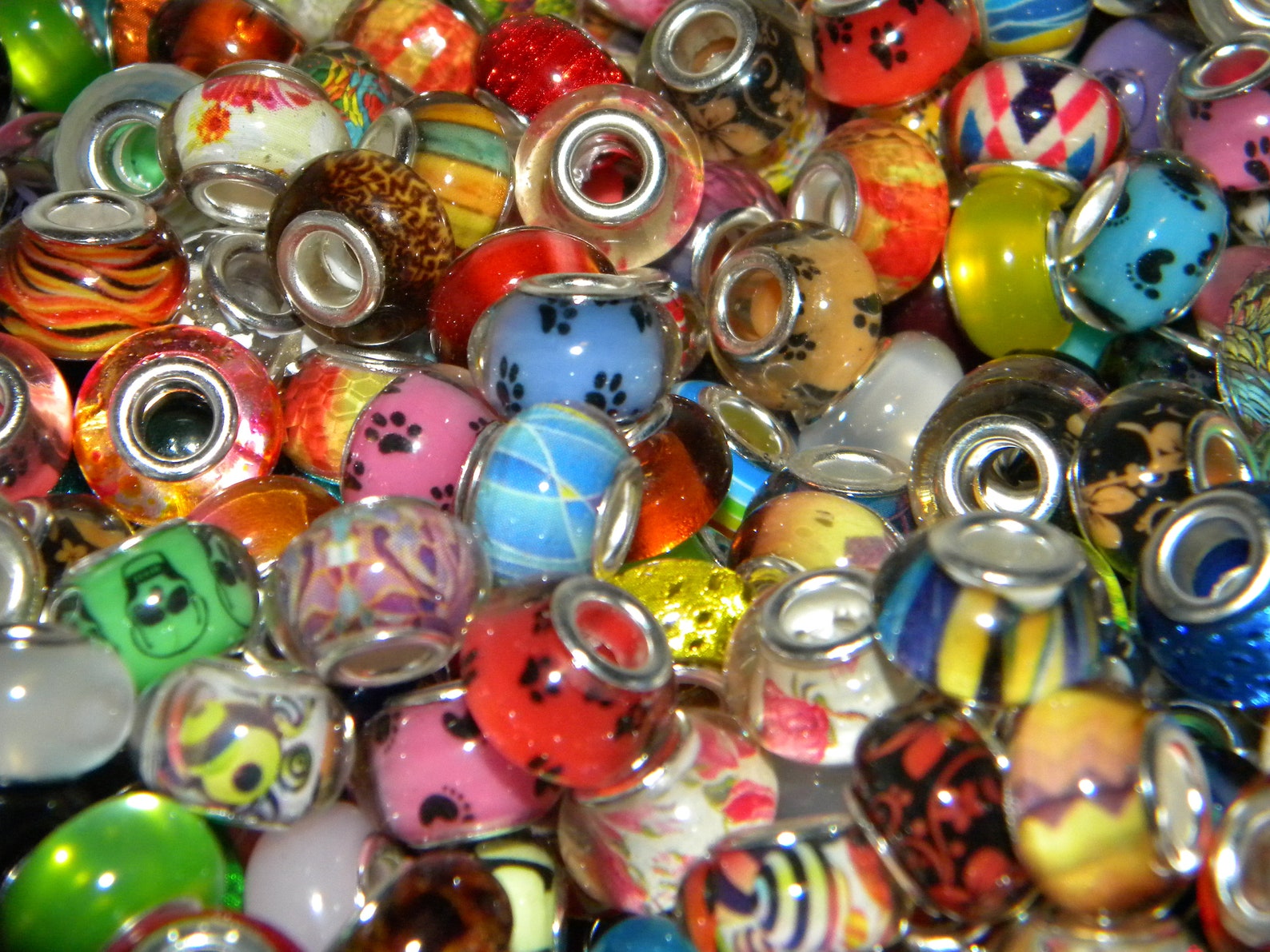 NEW 200/pc Large Hole European Beads Lot Mix Random Picked - Etsy
