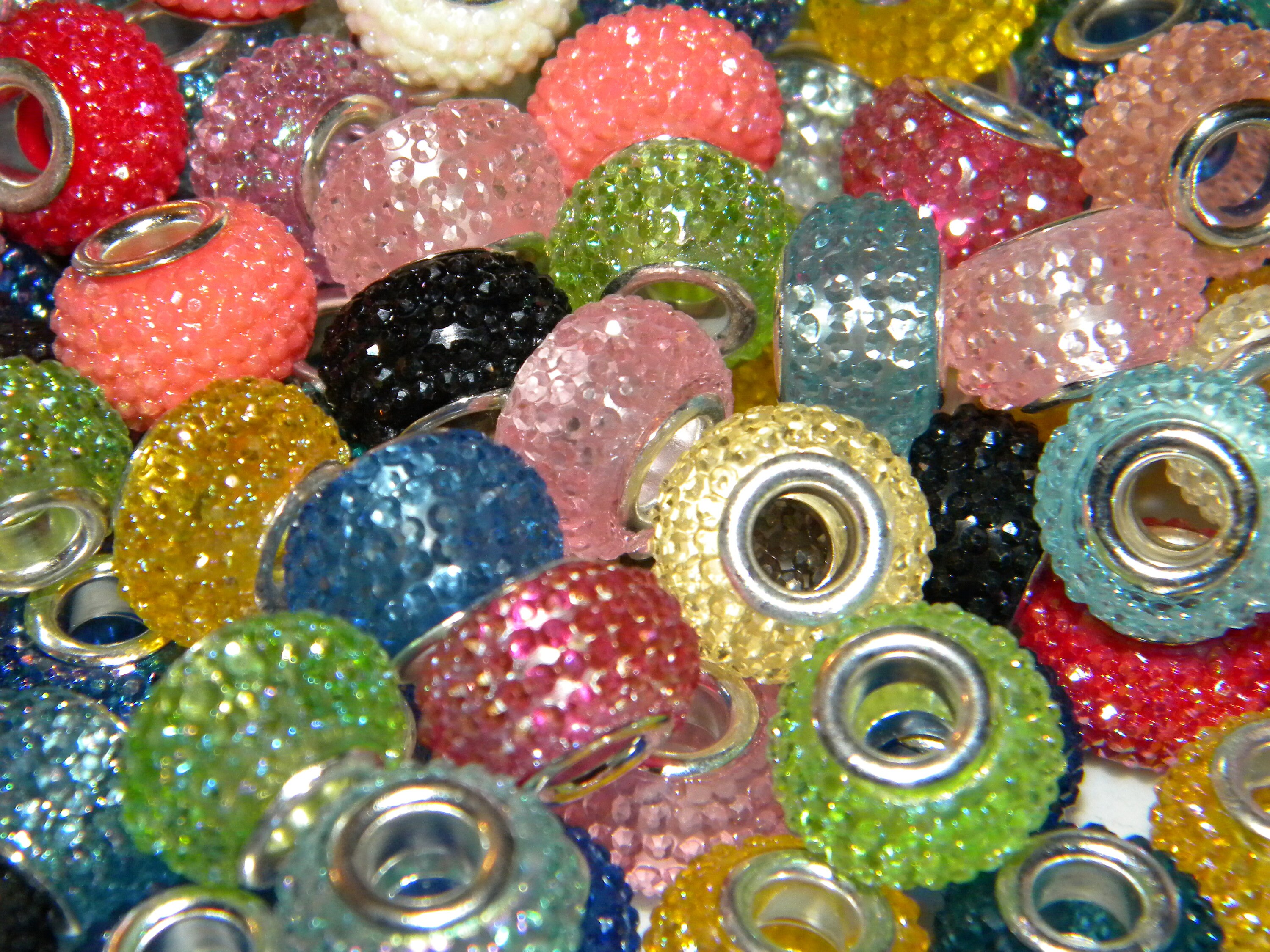 NEW 20/pc Large Hole Bumpy Dots European Beads Lot Mixed | Etsy