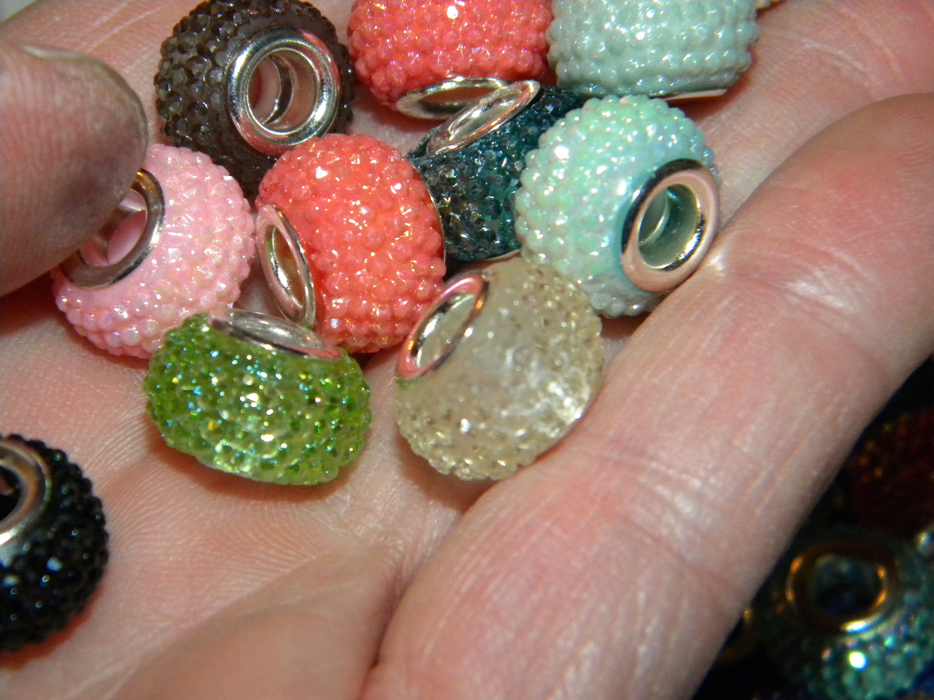 NEW 20/pc Large Hole Bumpy Dots European Beads Lot Mixed | Etsy