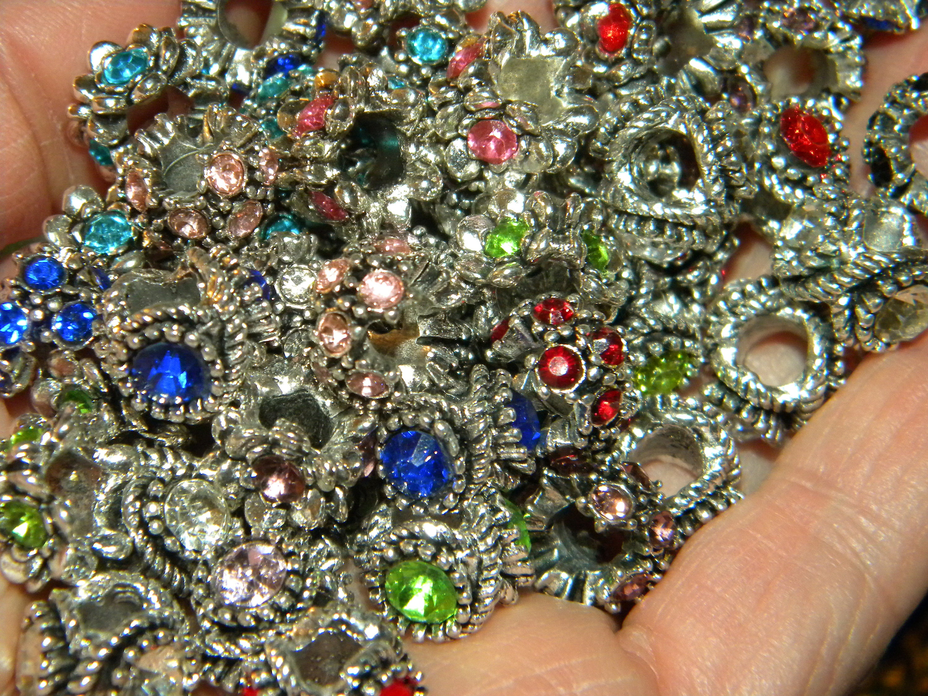 New 20/pc SUPER FANCY Large Hole European Metal Crystal - Etsy