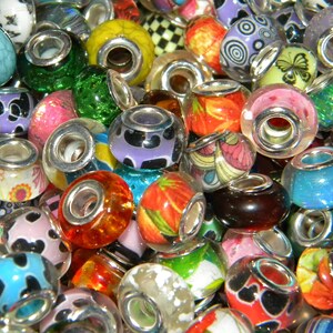NEW 400/pc Large Hole European Beads Lot Mixed Random Picked High ...
