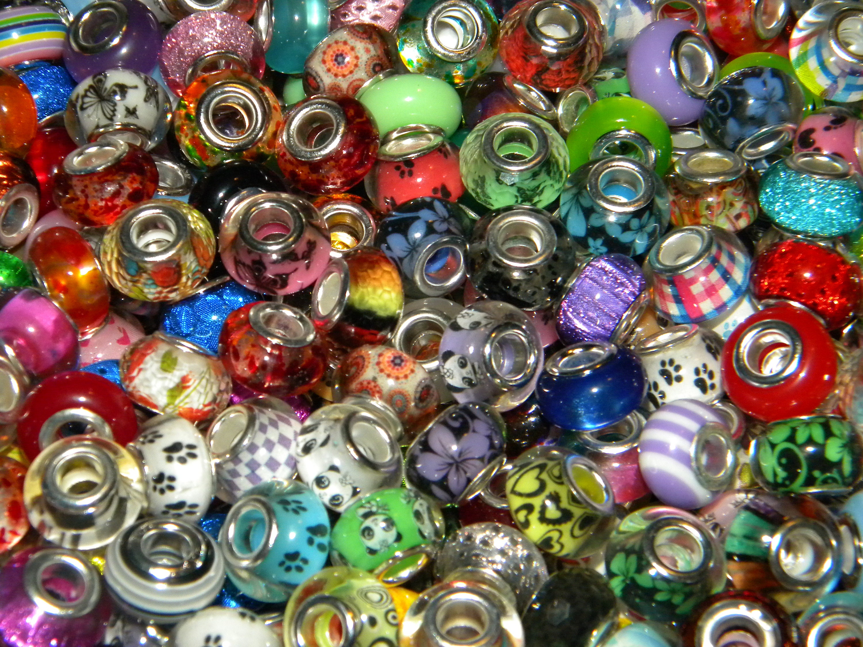 NEW 200/pc Large Hole European Beads Lot Mix Random Picked - Etsy