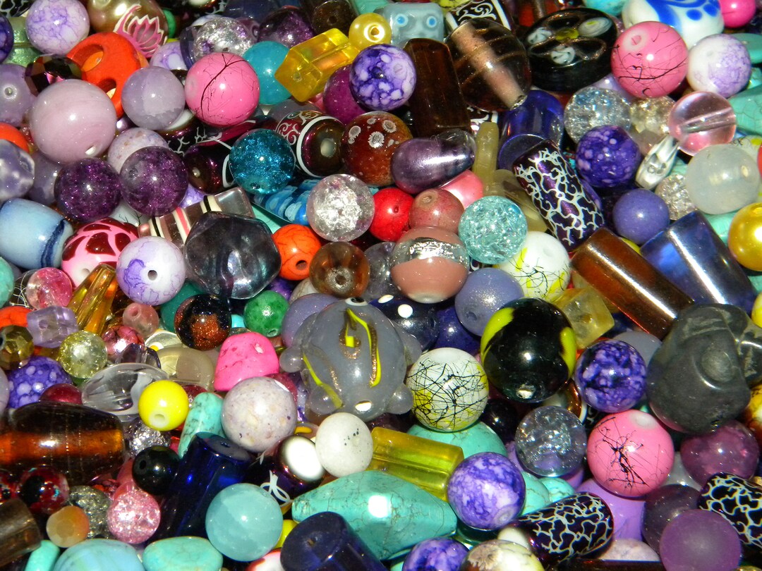 1/POUND Glass, Crystal, Gemstone Mixed Colors, and Shaped Beads Lot 6mm ...